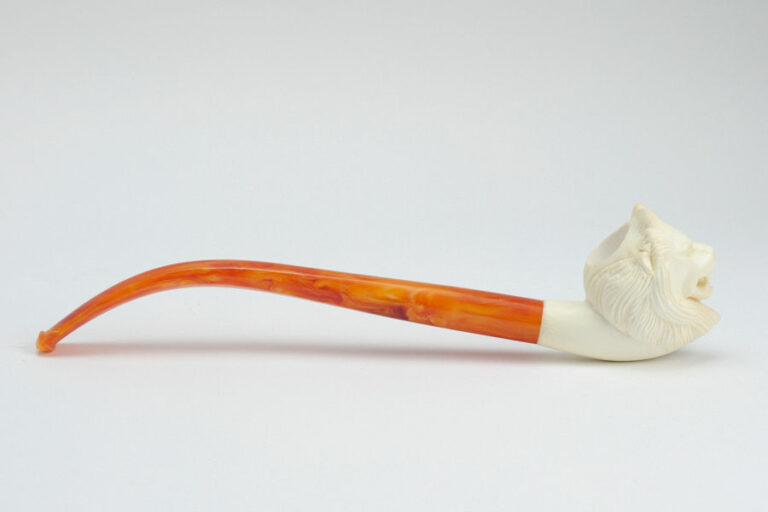 Servi Meerschaum Carved Lion Churchwarden - The Country Squire Tobacconist