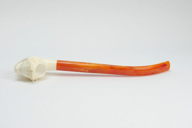 Servi Meerschaum Carved Lion Churchwarden - The Country Squire Tobacconist
