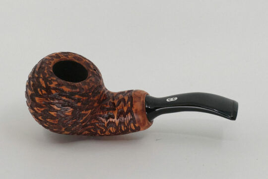 Chacom Brown Rusticated Bent Apple Reverse Calabash Tobacco Pipe - The Country Squire Tobacconist