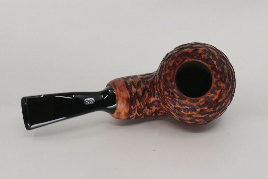 Chacom Brown Rusticated Bent Apple Reverse Calabash Tobacco Pipe - The Country Squire Tobacconist