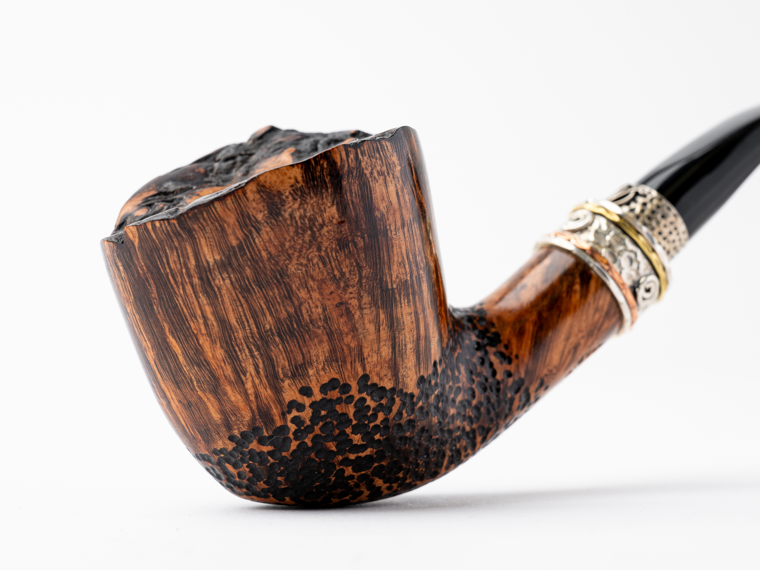 Nording Spinner Partially Rusticated Freehand (B) Tobacco Pipe - The ...