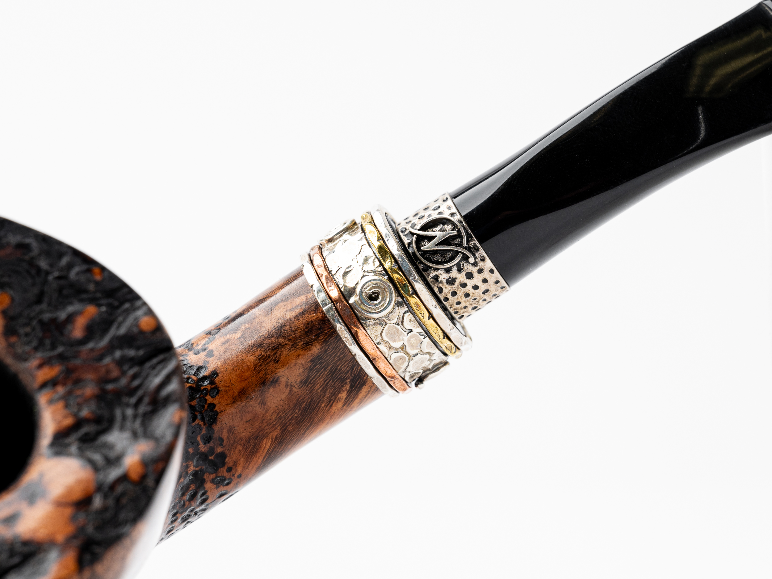 Nording Spinner Partially Rusticated Freehand (B) Tobacco Pipe - The ...