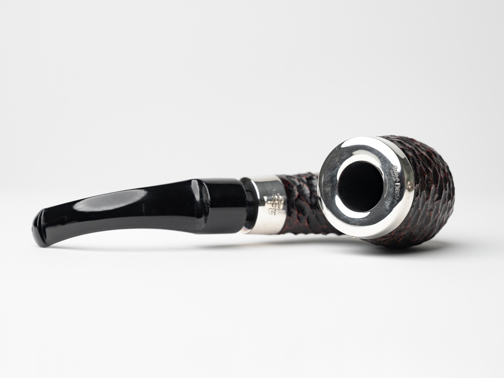 Peterson House Pipe Rusticated Silver Cap Bent P-Lip Tobacco Pipe - The ...