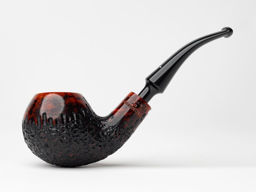 Nørding Erik The Red Partially Rusticated Bent Apple Tobacco Pipe - The ...