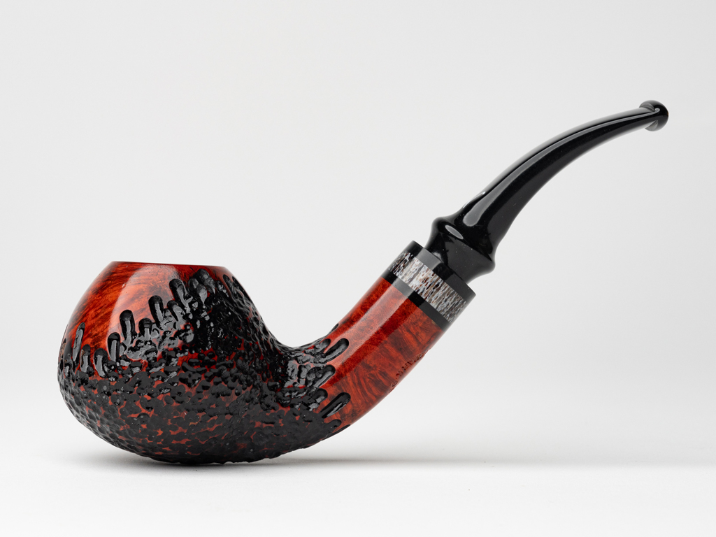 Nørding Antler Partially Rusticated Bent Apple (C) Tobacco Pipe - The ...