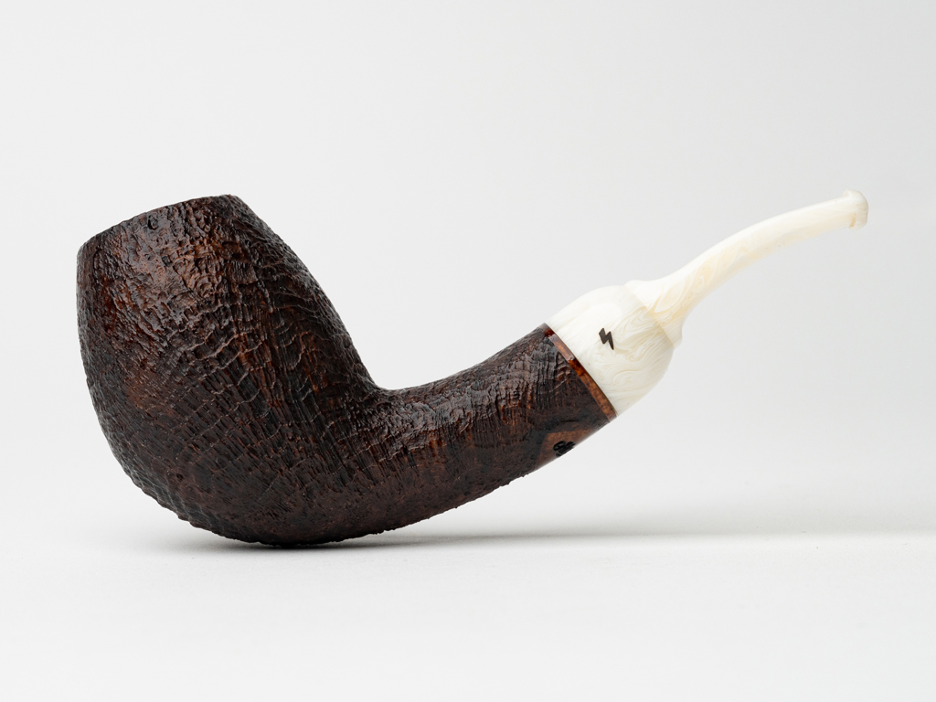 Moonshine Leather Sandblasted Bent Egg Tobacco Pipe - The Country ...