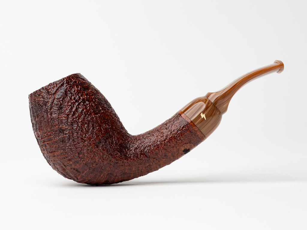 Moonshine Leather Sandblasted Bent Egg Tobacco Pipe - The Country ...