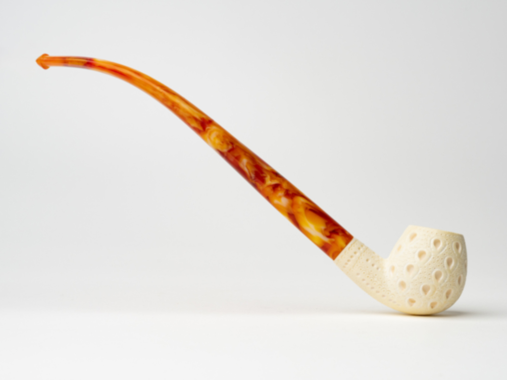 Servi-Meerschaum Lattice Churchwarden Meerschaum Tobacco Pipe - The Country Squire Tobacconist