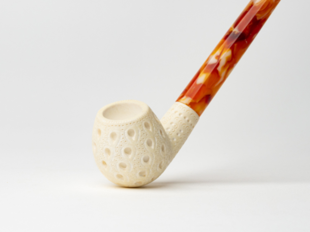 Servi-Meerschaum Lattice Churchwarden Meerschaum Tobacco Pipe - The Country Squire Tobacconist