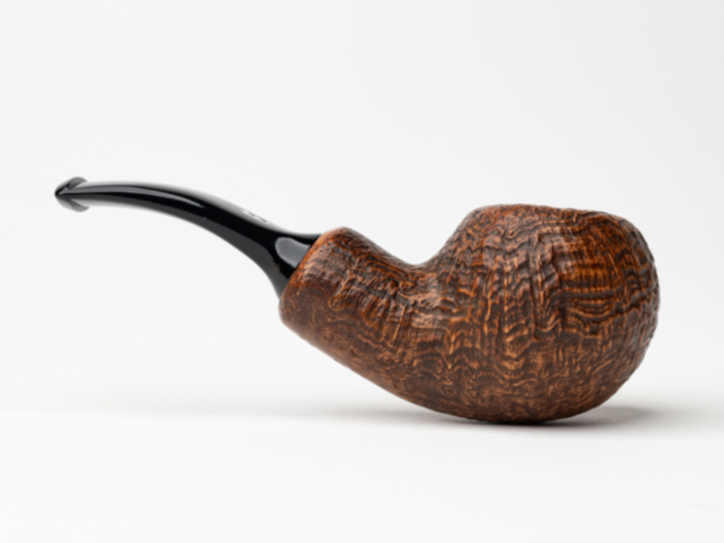 Chacom Brown Sandblasted Bent Apple Reverse Calabash Tobacco Pipe - The ...