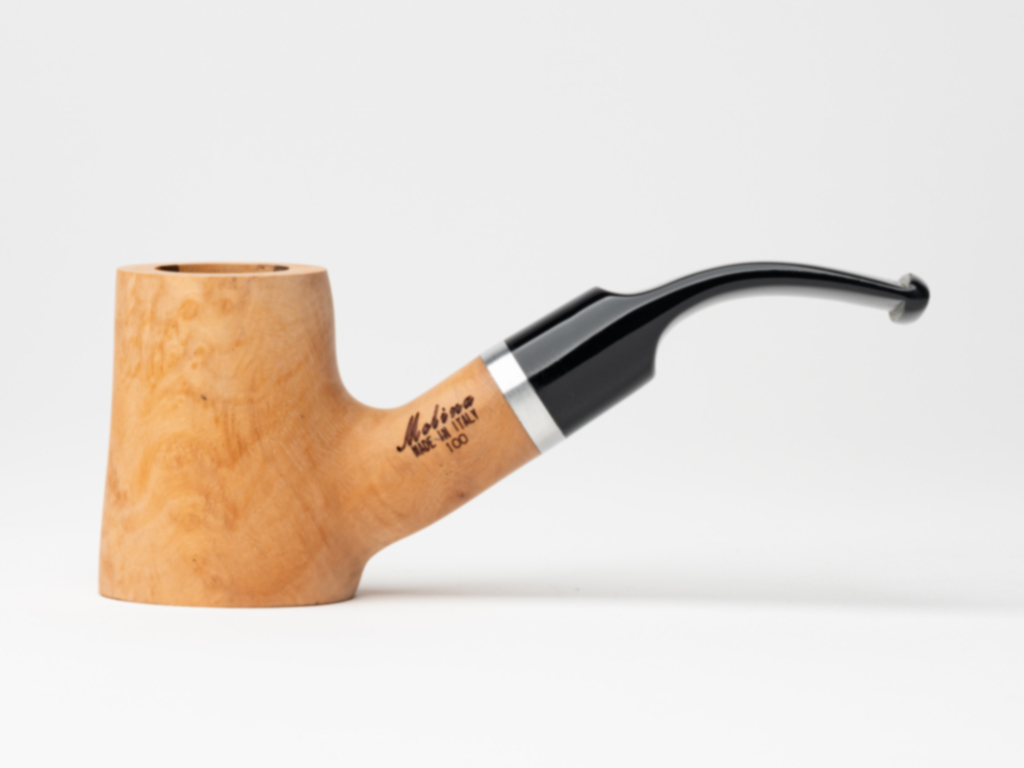 Molina Barasso Natural Smooth (100) (9mm) Bent Poker Tobacco Pipe - The ...