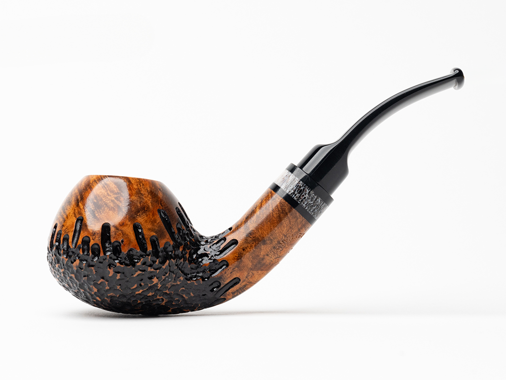 Nørding Antler Partially Rusticated Bent Apple (C) Tobacco Pipe - The ...