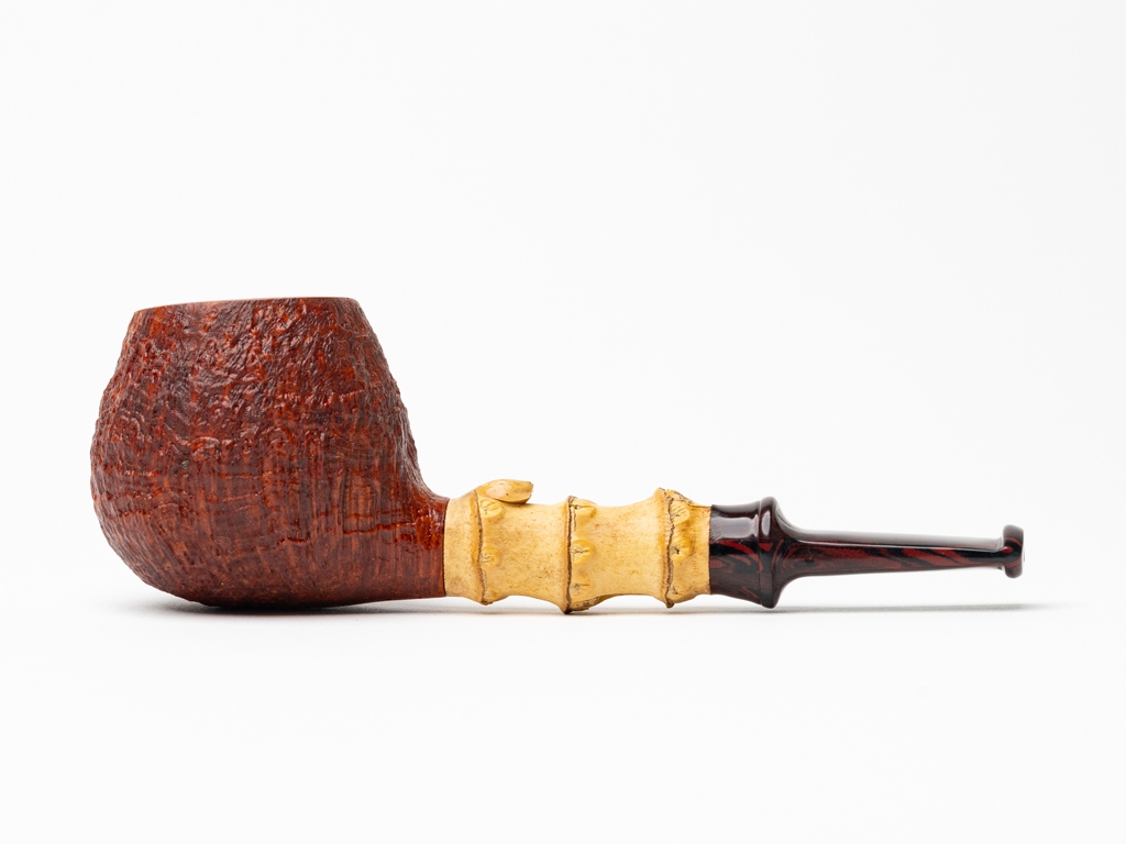 Ian Fisher Sandblasted Brandy Tobacco Pipe - The Country Squire Tobacconist