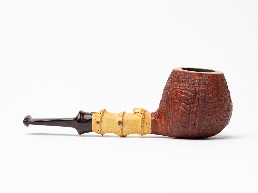 Ian Fisher Sandblasted Brandy Tobacco Pipe - The Country Squire Tobacconist