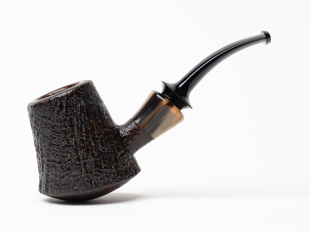 Joe Hinkle Sandblasted Volcano Tobacco Pipe (Horn Accent) - The Country ...