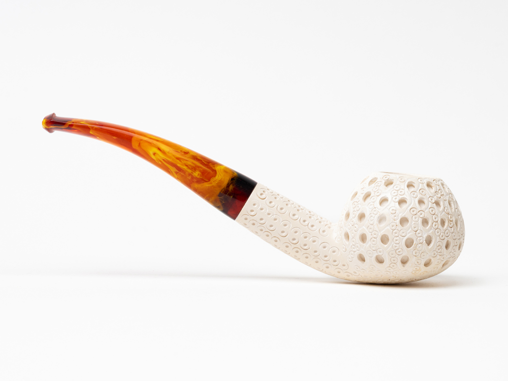 Paykoc Bent Tomato Lattice Meerschaum Tobacco Pipe - The Country Squire Tobacconist