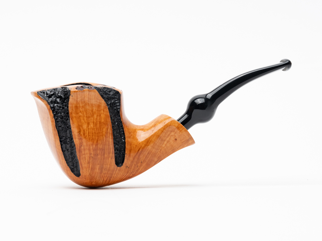 Nørding Spiral Natural Partially Rusticated Freehand Tobacco Pipe - The ...