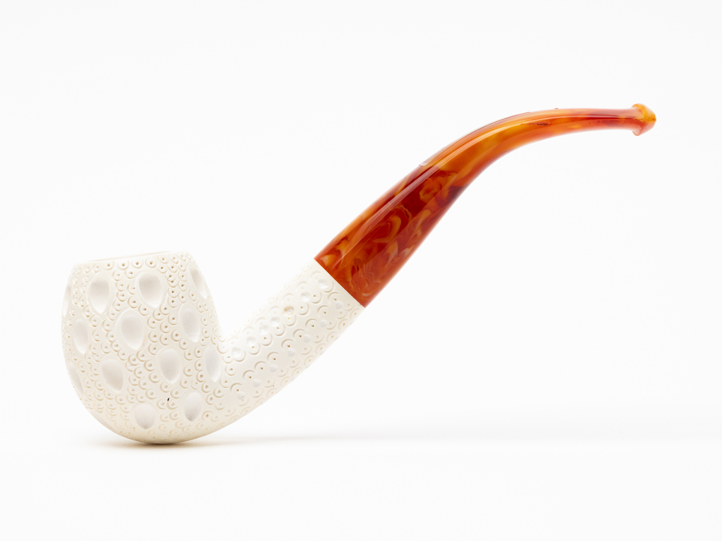 Servi-Meerschaum Bent Egg Lattice Meerschaum Tobacco Pipe - The Country Squire Tobacconist