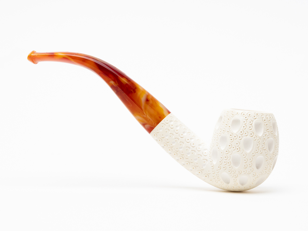 Servi-Meerschaum Bent Egg Lattice Meerschaum Tobacco Pipe - The Country Squire Tobacconist