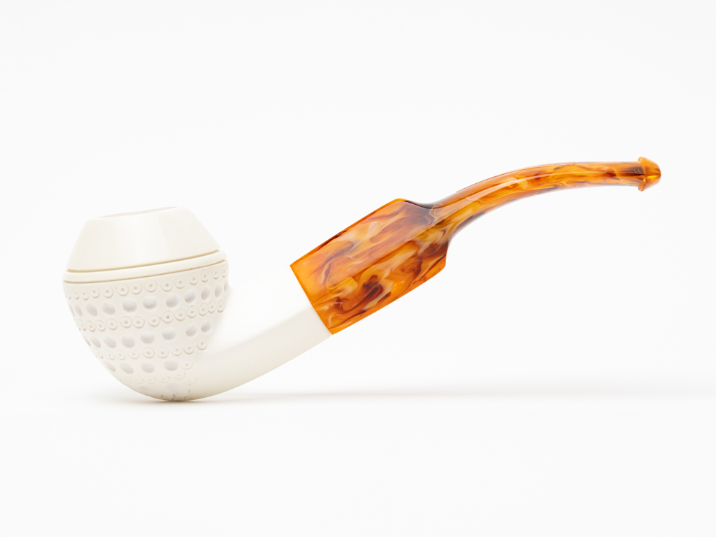 Servi-Meerschaum Bent Bulldog Lattice Tobacco Pipe - The Country Squire Tobacconist
