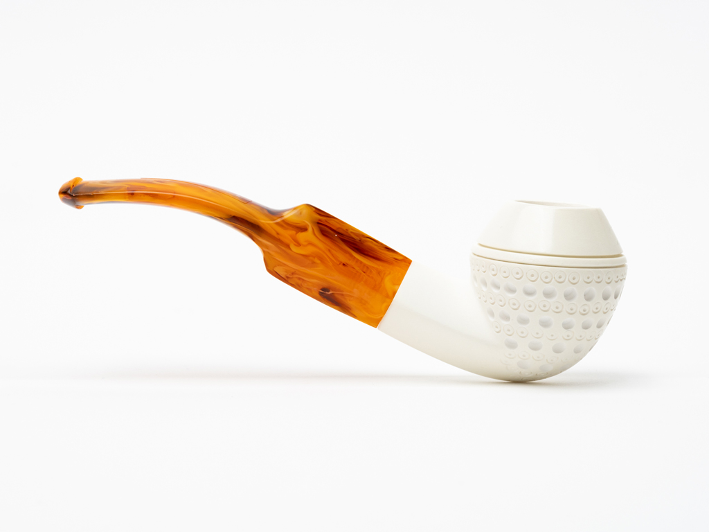 Servi-Meerschaum Bent Bulldog Lattice Tobacco Pipe - The Country Squire Tobacconist