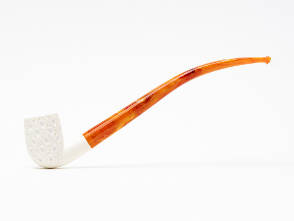 Servi-Meerschaum Lattice Churchwarden Meerschaum Tobacco Pipe - The Country Squire Tobacconist