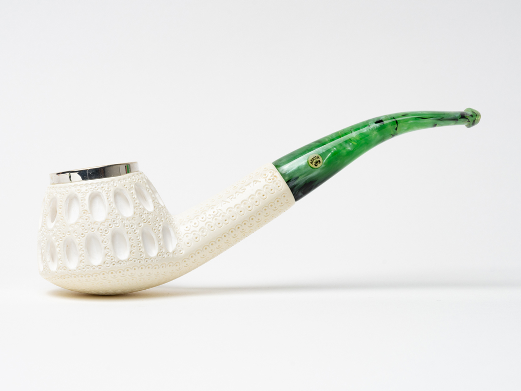 Arasta Bent Volcano Silver Cap Meerschaum Tobacco Pipe - The Country ...
